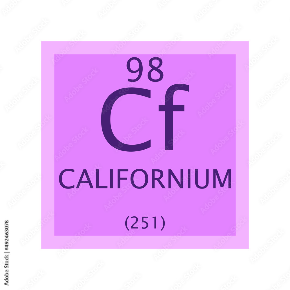 Vetor de Cf Californium Actinoid Chemical Element Periodic Table ... Vetor de Cf Californium Actinoid Chemical Element Periodic Table ...