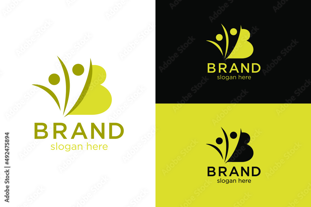 Letter B and people concept. Very suitable for symbol, logo, company ...