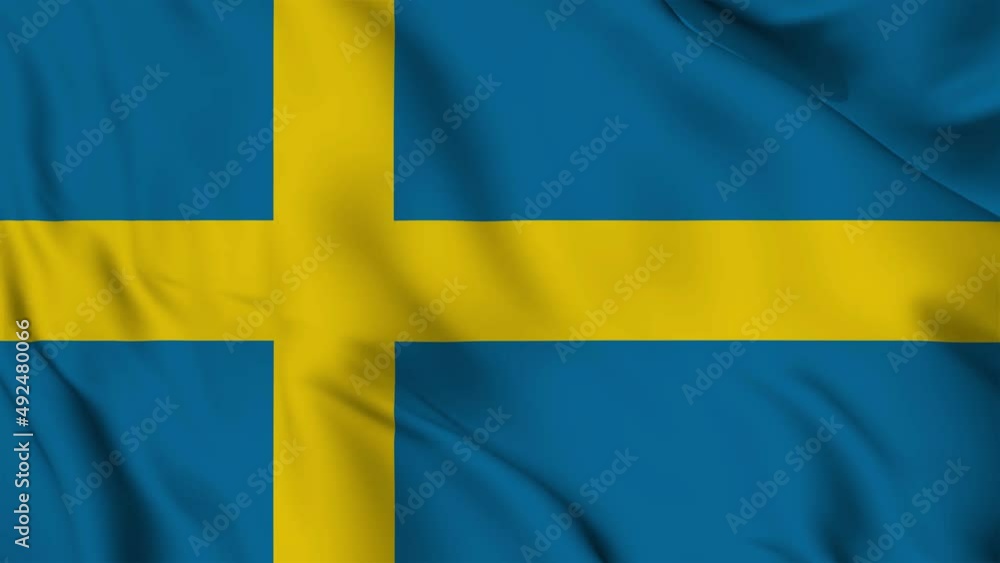 Sweden flag waving looping footage Full 4K (3840 x 2160) Realistic ...