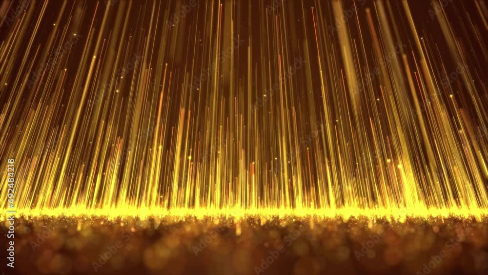 Luxury gold light streak particles rising is a spectacular motion ...