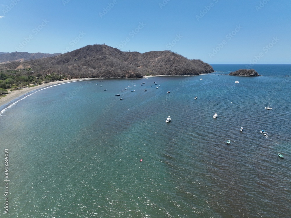 Aerial View of Playas de Coco - Coco Beach in Guanacaste, Costa Rica ...