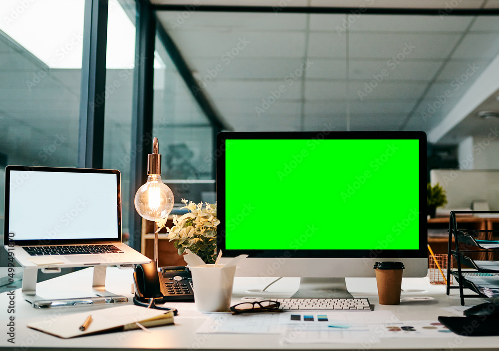 Ready to take this business online. Shot of a desktop computer with a ...
