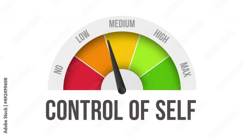 control of self Level Measuring Device with arrow and scale.4K motion ...