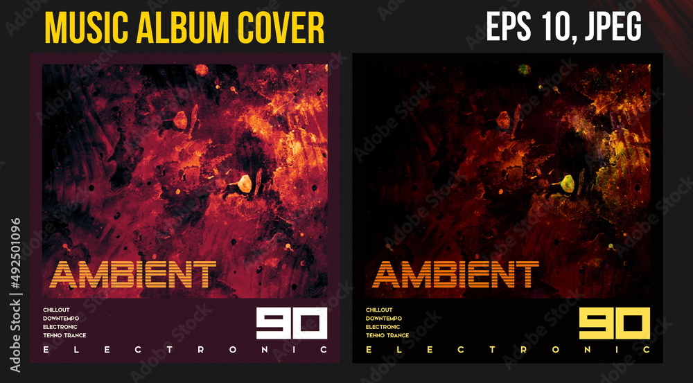 Music Album Cover Art. Abstract Vector Design of CD Cover and Vinyl ...