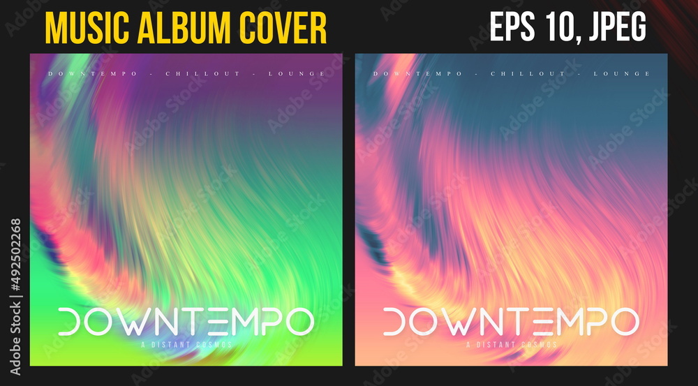 Music Album Cover Art. Abstract Vector Design of CD Cover and Vinyl ...