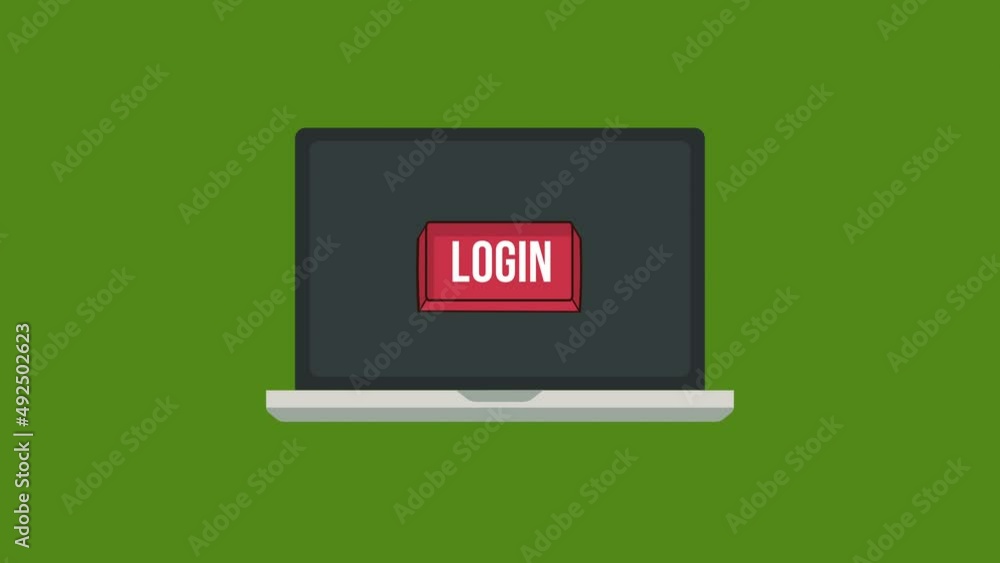 Vidéo Stock login with cursor button animation.button on laptop screen ...