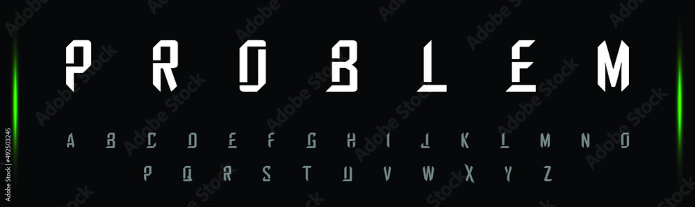 PROBLEM tech minimal modern abstract alphabet fonts. Typography ...