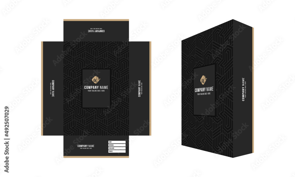 Men's Garments Shirt box design template and mock up box. Stock Vector ...