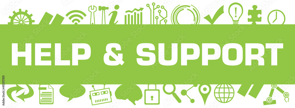 Help And Support Blue Box Technology Symbols Up Down Stock Illustration ...