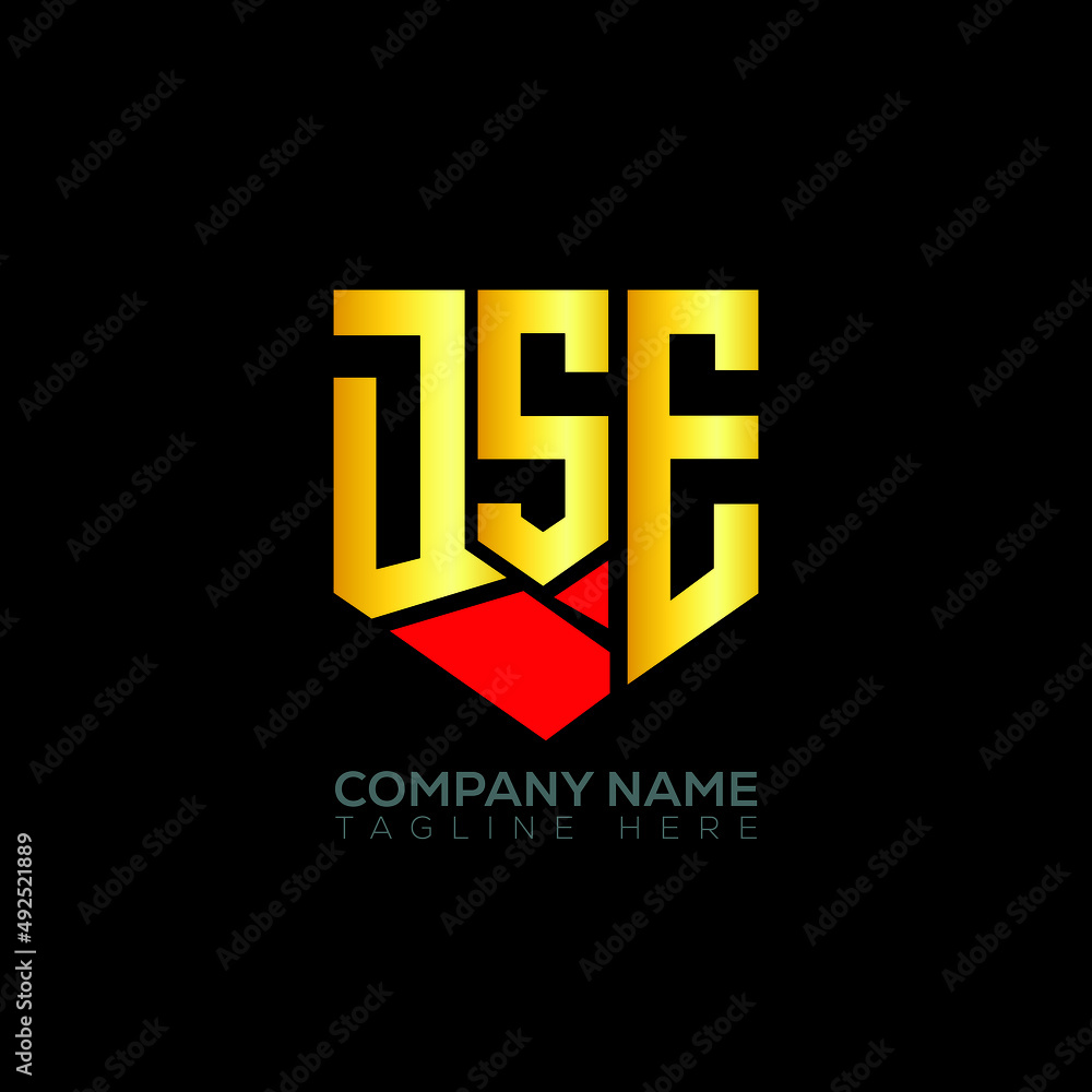 DSE letter logo design on black background.DSE creative initials letter ...