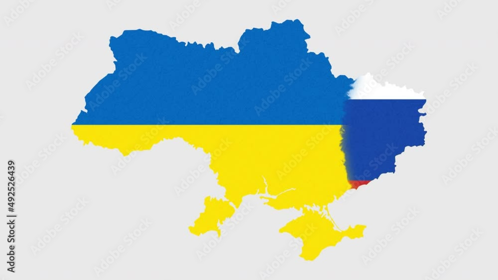 Graphic animation - Ukraine map. War between Ukraine and Russia ...