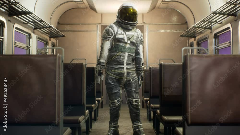 An astronaut refuses, in an interstellar space train travelling at ...