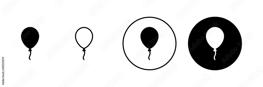 Balloon icons set. Party balloon sign and symbol Stock Vector | Adobe Stock