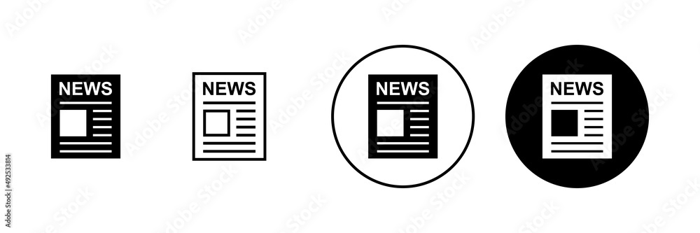 Newspaper icons set. news paper sign and symbolign Stock Vector | Adobe ...
