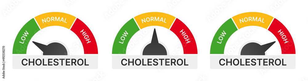 Cholesterol gauge icon set isolated on white background. Stock Vector ...