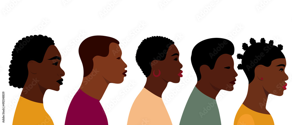 portrait african people flat design, isolated, vector Stock Vector ...