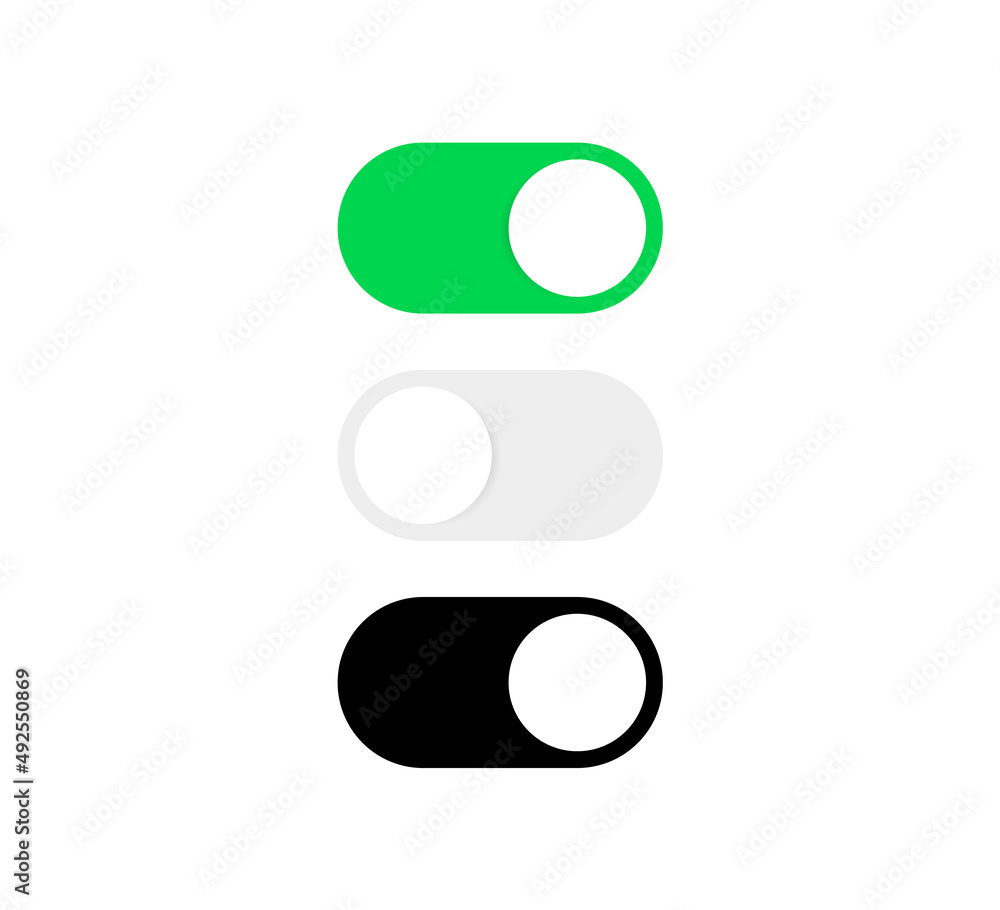 On Off toggle switch buttons, yes or no with switch slider in modern ...