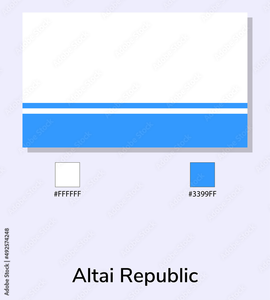 Vector Illustration of Altai republic flag isolated on light blue ...