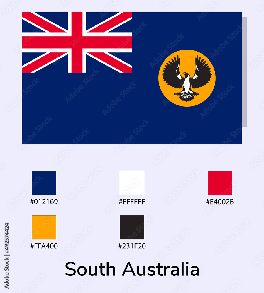 Vector Illustration of South Australia flag isolated on light blue ...