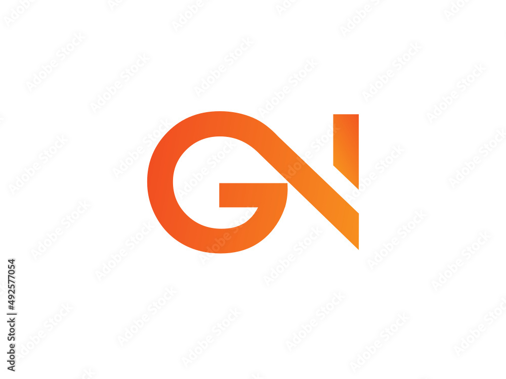GN letter logo. GN letter. professional. creative design. lettering ...