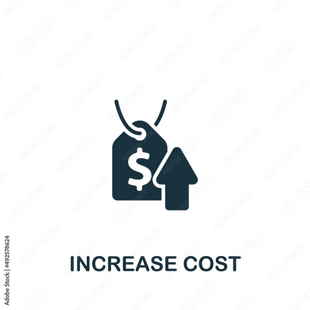 Increase Cost icon. Monochrome simple icon for templates, web design ...