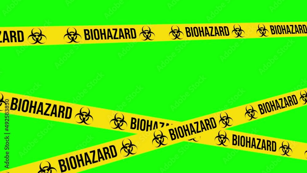 BIOHAZARD Barricade Tape Lines 4K Animation, Green Background for ...