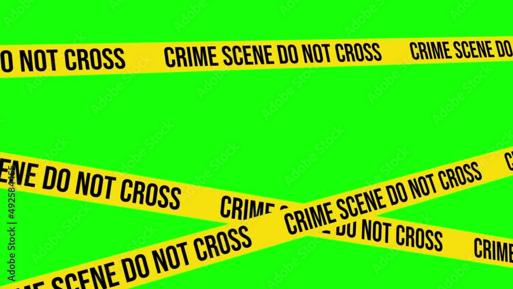 Crime Scene Do Not Cross Barricade 4K Animation, Green Background for ...