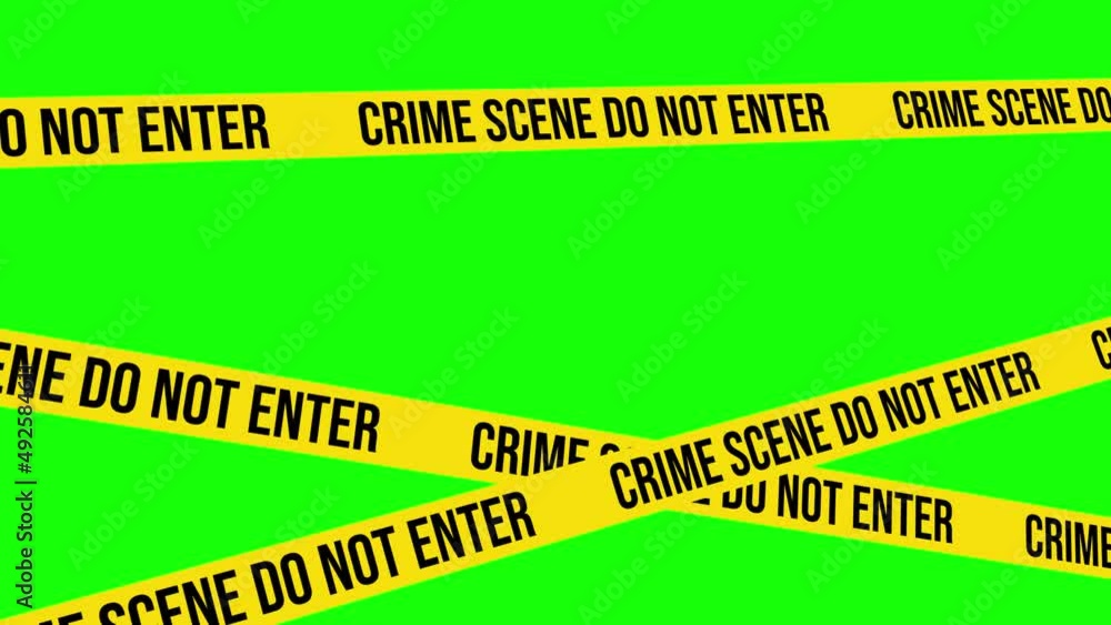 Crime Scene Do Not Enter Barricade 4K Animation, Green Background for ...