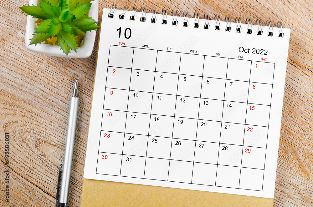 October 2022 Desktop Calendar