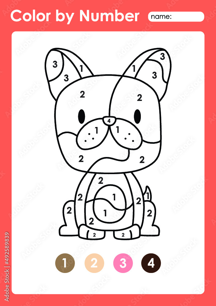 Color by number worksheet for kids learning numbers by coloring Baby ...