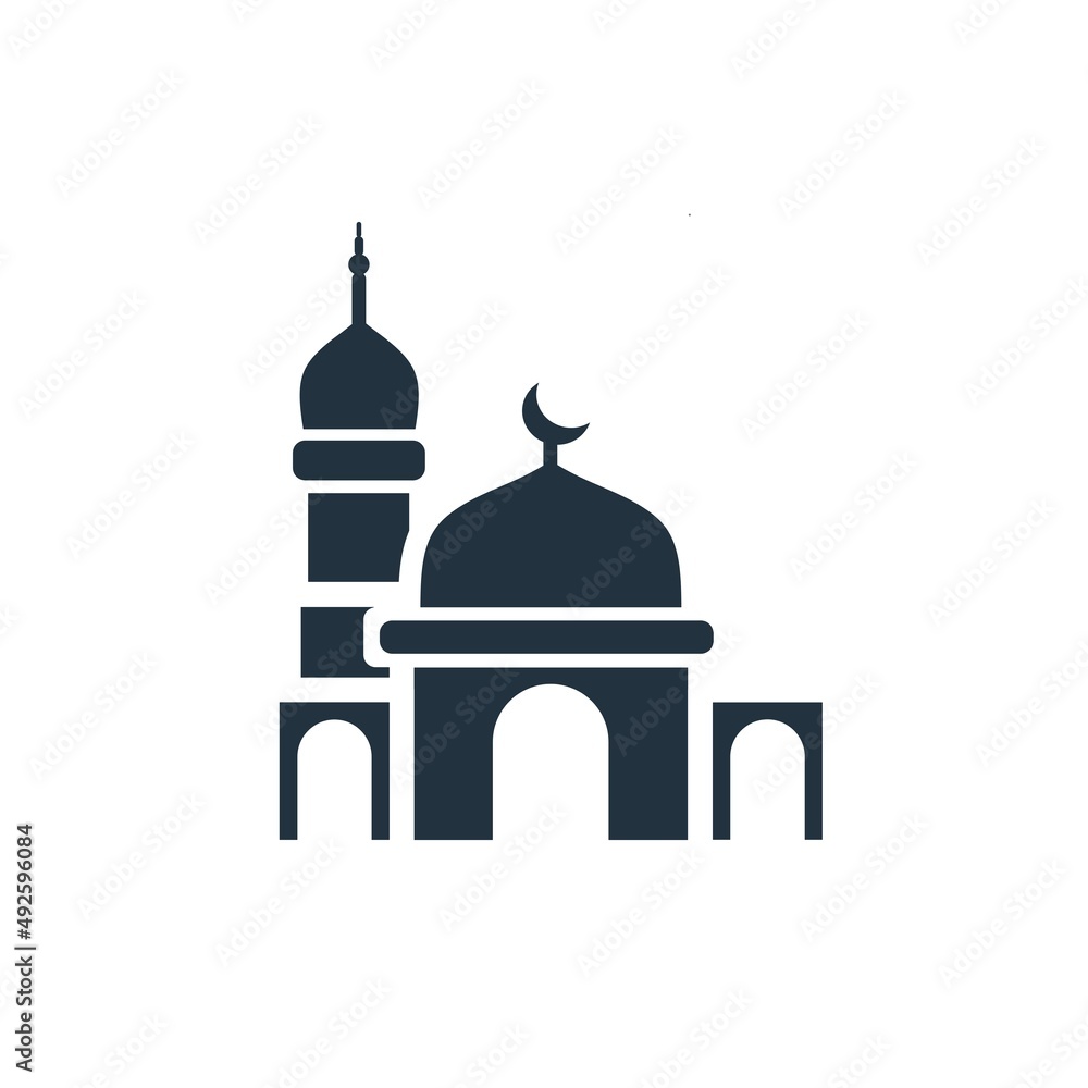 Vector mosque icon in trendy flat style isolated on white background ...