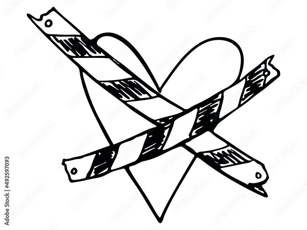 Simple hand drawn heart illustration isolated on a white background ...