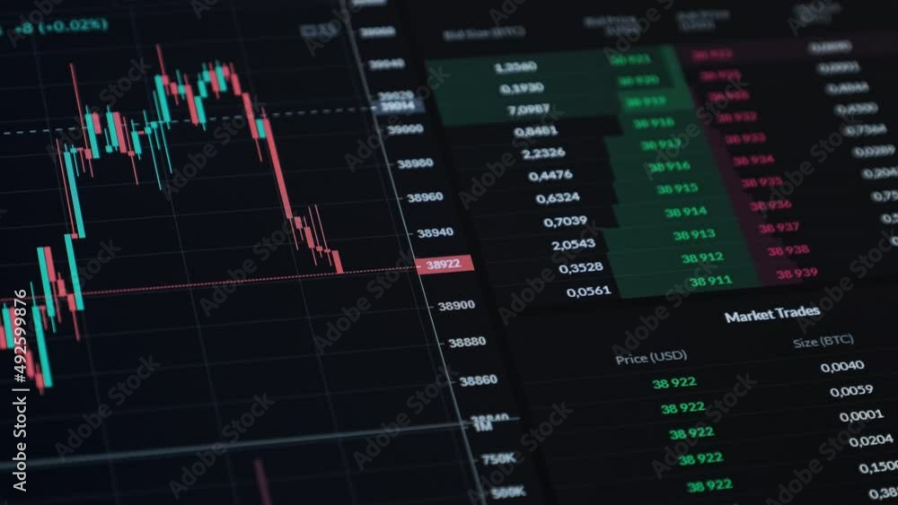 Stock market, cryptocurrency exchange chart. Graph of cryptocurrency ...