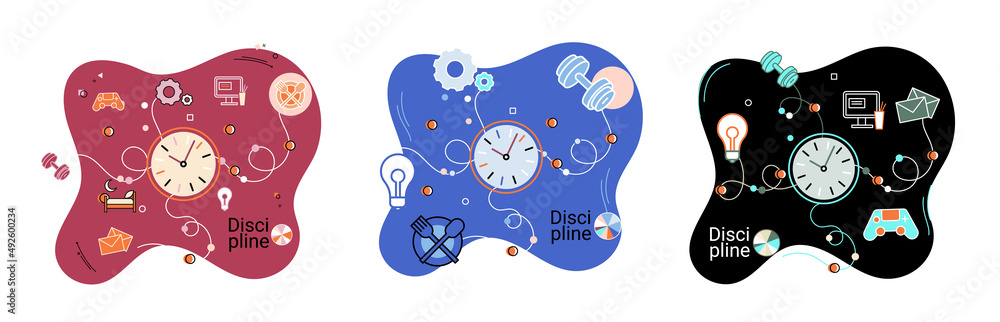 Discipline concept icon. Time management. Working day idea metaphor ...