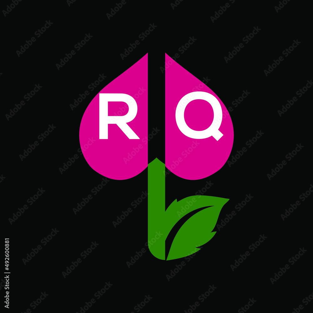 RQ letter logo design on black background. RQ creative initials letter ...