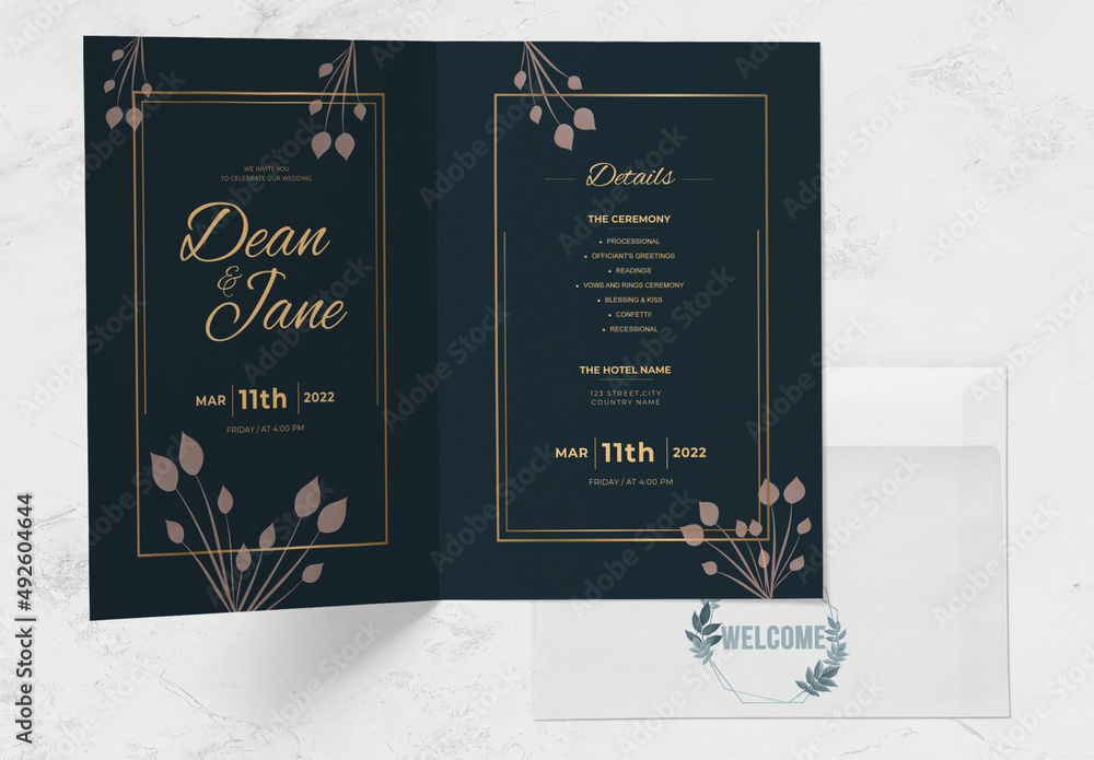 Wedding Invitation Card Stock Template | Adobe Stock