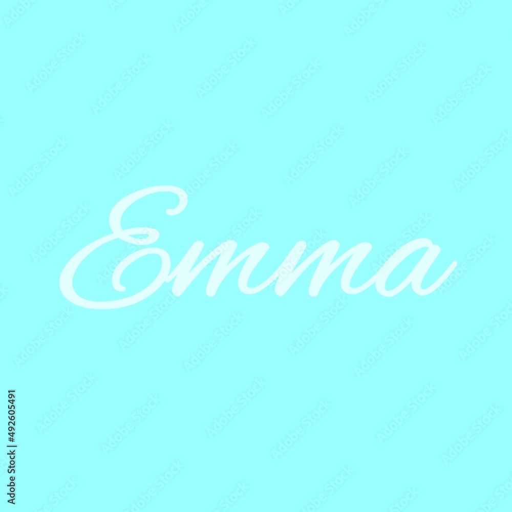 The female name is Emma. Background with the female name Emma. A ...