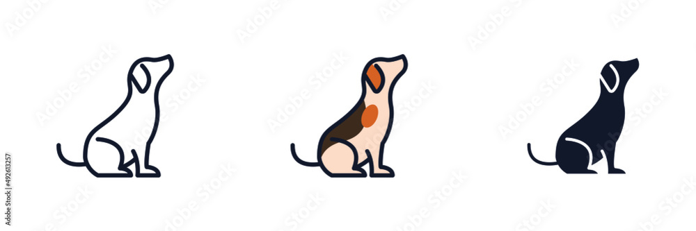 Pet dog icon symbol template for graphic and web design collection logo ...