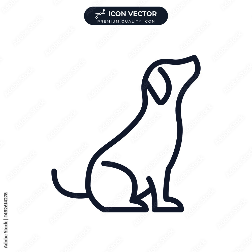 Pet dog icon symbol template for graphic and web design collection logo ...