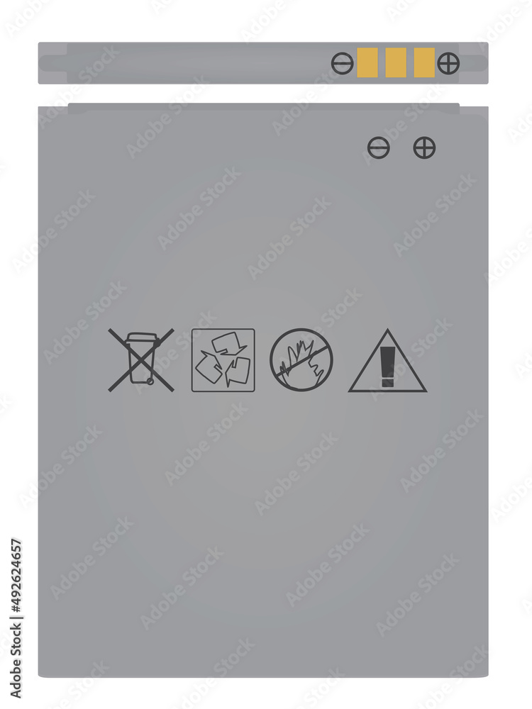 Battery attention signs. vector illustration Stock Vector | Adobe Stock