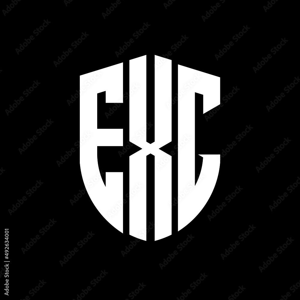 EXG letter logo design. EXG modern letter logo with black background ...