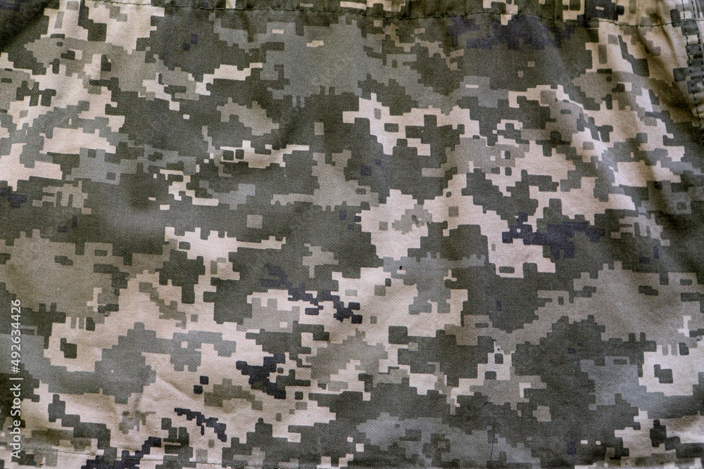 Military camouflage fabric, background texture. Digital camouflage ...