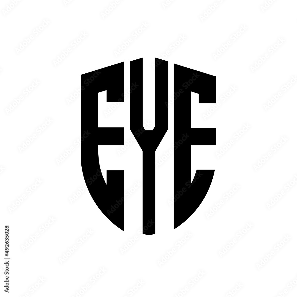 EYE letter logo design. EYE modern letter logo with black background ...