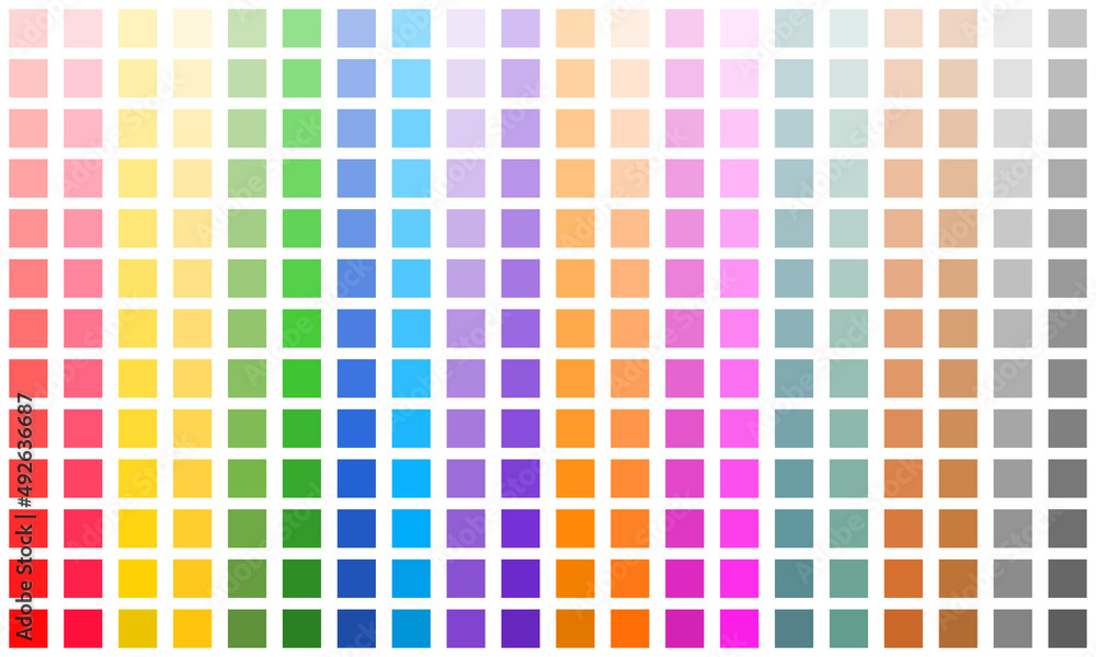 Collection with color palette. Colors shade chart. Color palette on ...