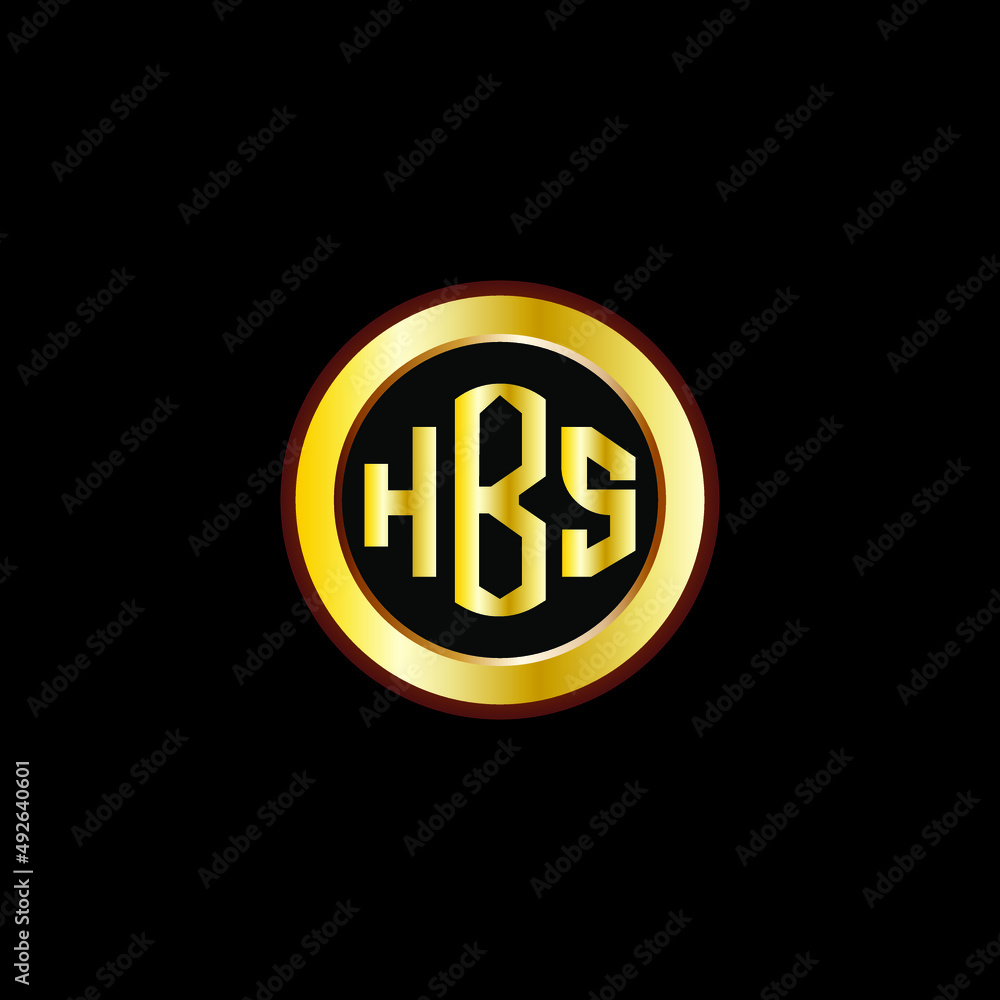 HBS letter circle logo design. HBS letter logo design with black ...