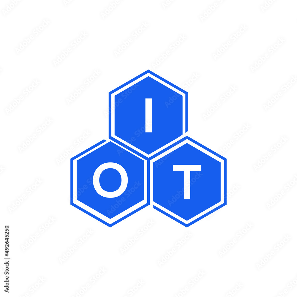 IOT letter logo design on White background. IOT creative initials ...