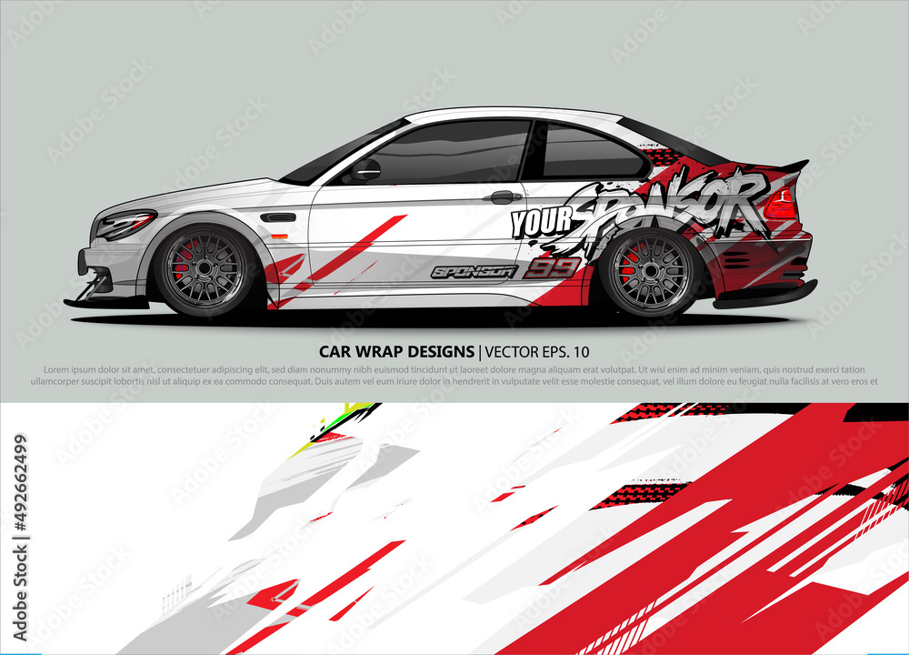 Car wrap decal design vector. abstract Graphic background kit designs ...