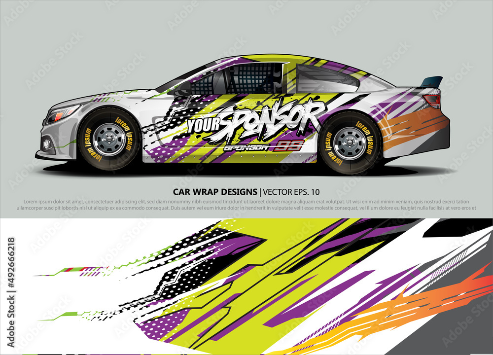 Car wrap decal design vector. abstract Graphic background kit designs ...