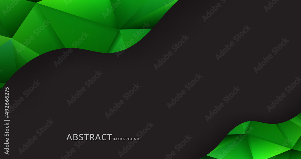 Realistic textured green background vector, frame low poly concept ...
