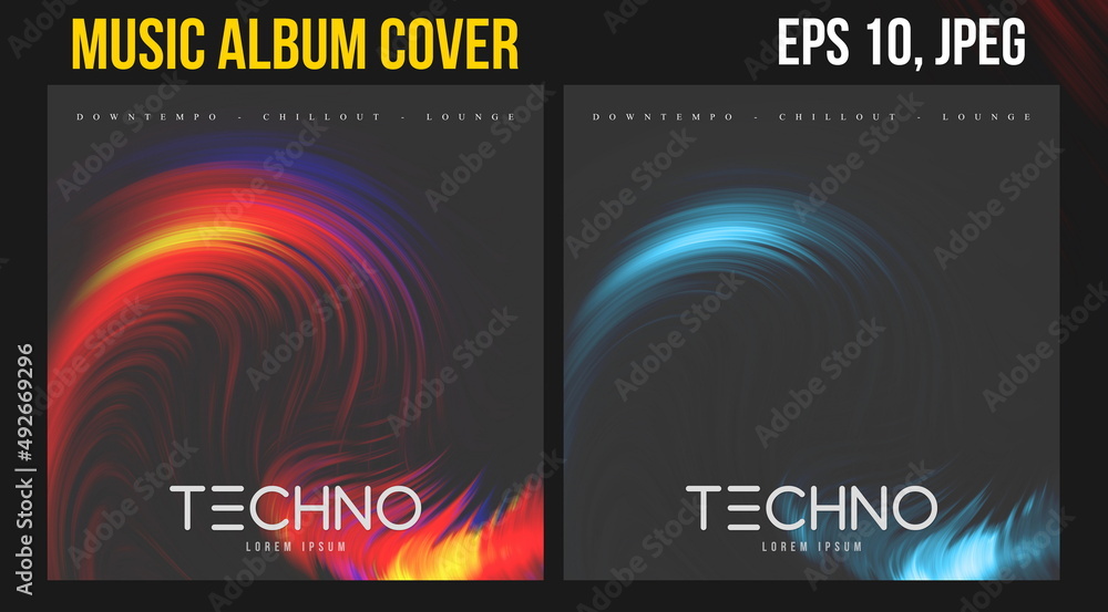 Music Album Cover Art. Abstract Vector Design of CD Cover and Vinyl ...